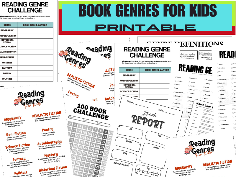 Book Genres for Kids Printable | Fun & Educational Literacy Resource ...