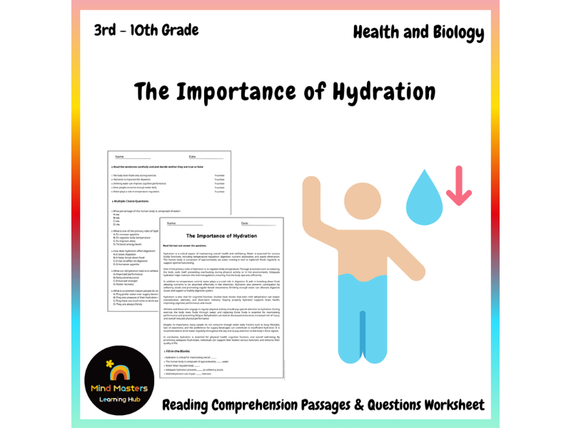 The Importance of Hydration Reading Comprehension Passages & Questions ...