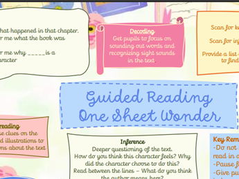 Guided Reading One-Sheet Wonder! | Teaching Resources