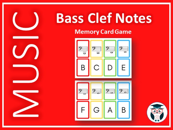 Bass Clef Notes Memory Card Game | Teaching Resources