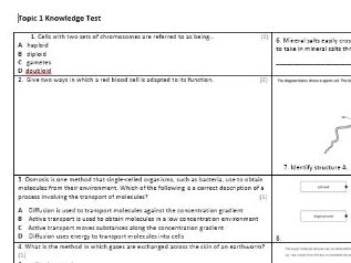 Edexcel Combined Science Biology Knowledge Assessments | Teaching Resources