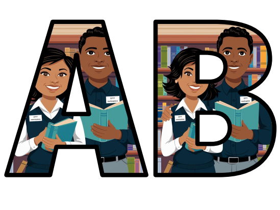 Librarians Dramatic Role Play Center Area Lettering Set Display Title ...