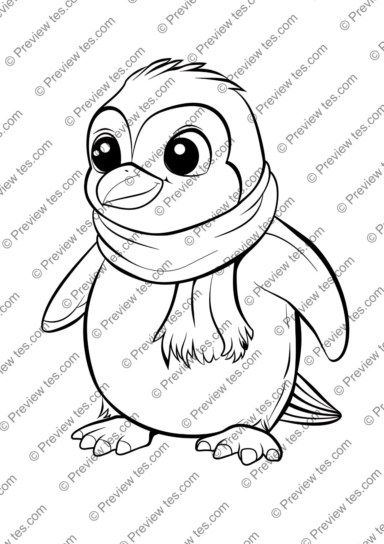 Penguin Colouring Page | Winter Animals Printable Art | Calm Classroom ...