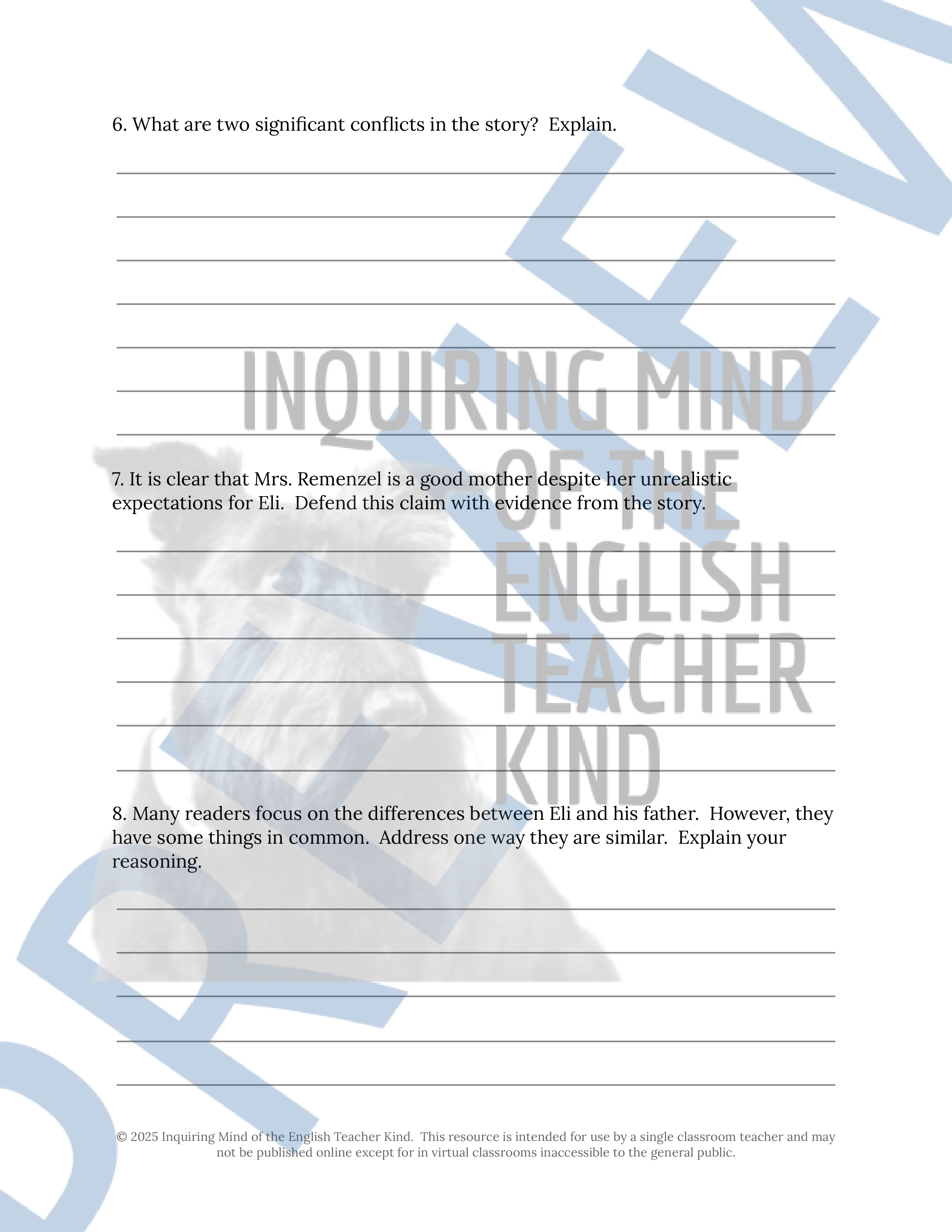 "The Lie" by Kurt Vonnegut Close Reading Analysis Worksheet and Answer ...