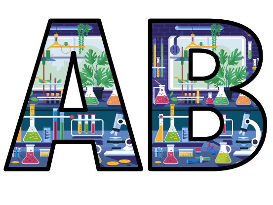 Physics Lab Science Set Lettering Set Display Title Letters Numbers ...