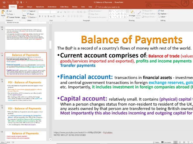 12. Balance of Payments (Slides, Activities and Notes) - Edexcel A ...