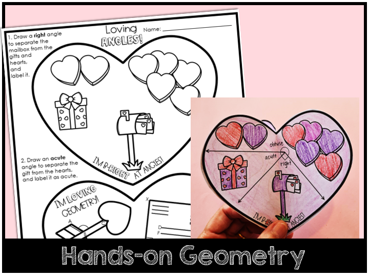 Valentines Day Geometry Lines Rays Parallel Perpendicular Angles Heart ...