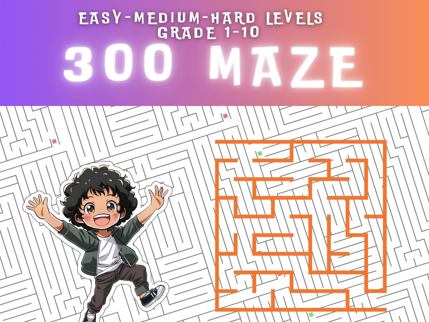 300 Maze Activity Worksheets (Easy-Medium-Hard) | Teaching Resources