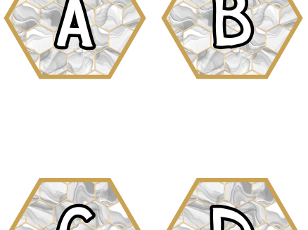 Honeycomb marble display letters | Teaching Resources