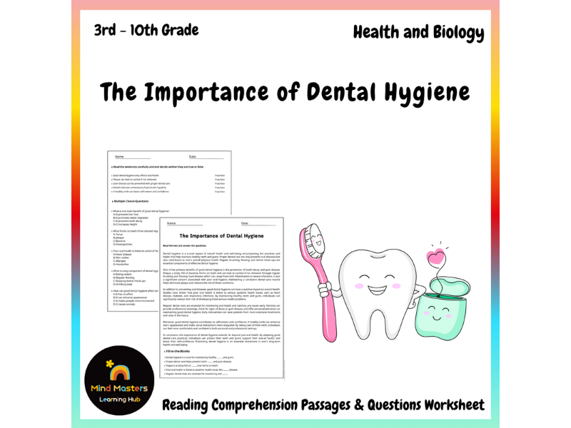 The Importance of Dental Hygiene Reading Comprehension Passages ...