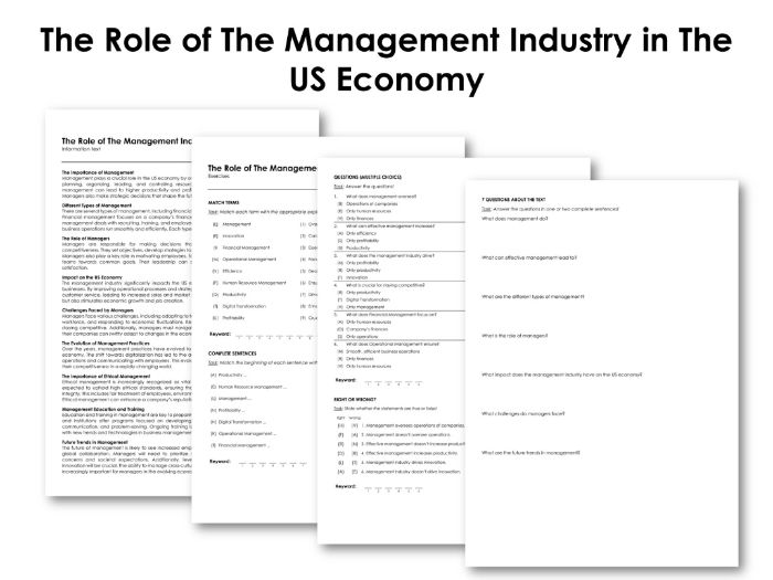 The Role of The Management Industry in The US Economy | Teaching Resources