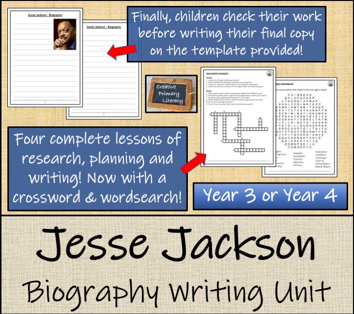 Jesse Jackson Biography Project & Writing Unit | Year 3 or Year 4 ...