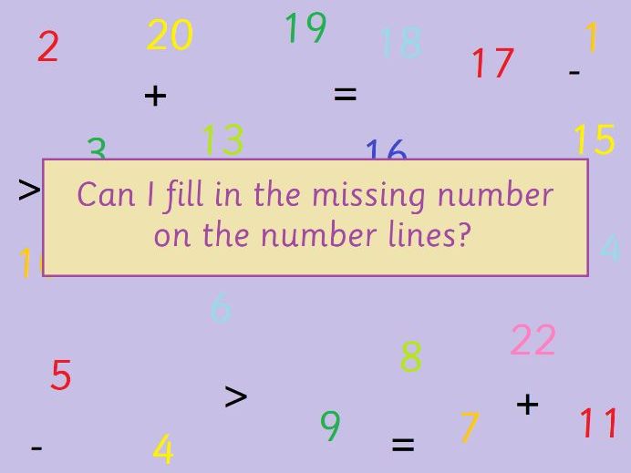 KS1 Maths Missing Number Lines Teaching Resources