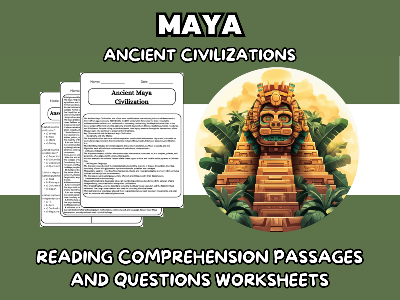 Maya - Ancient Civilizations Reading Comprehension Passages and ...