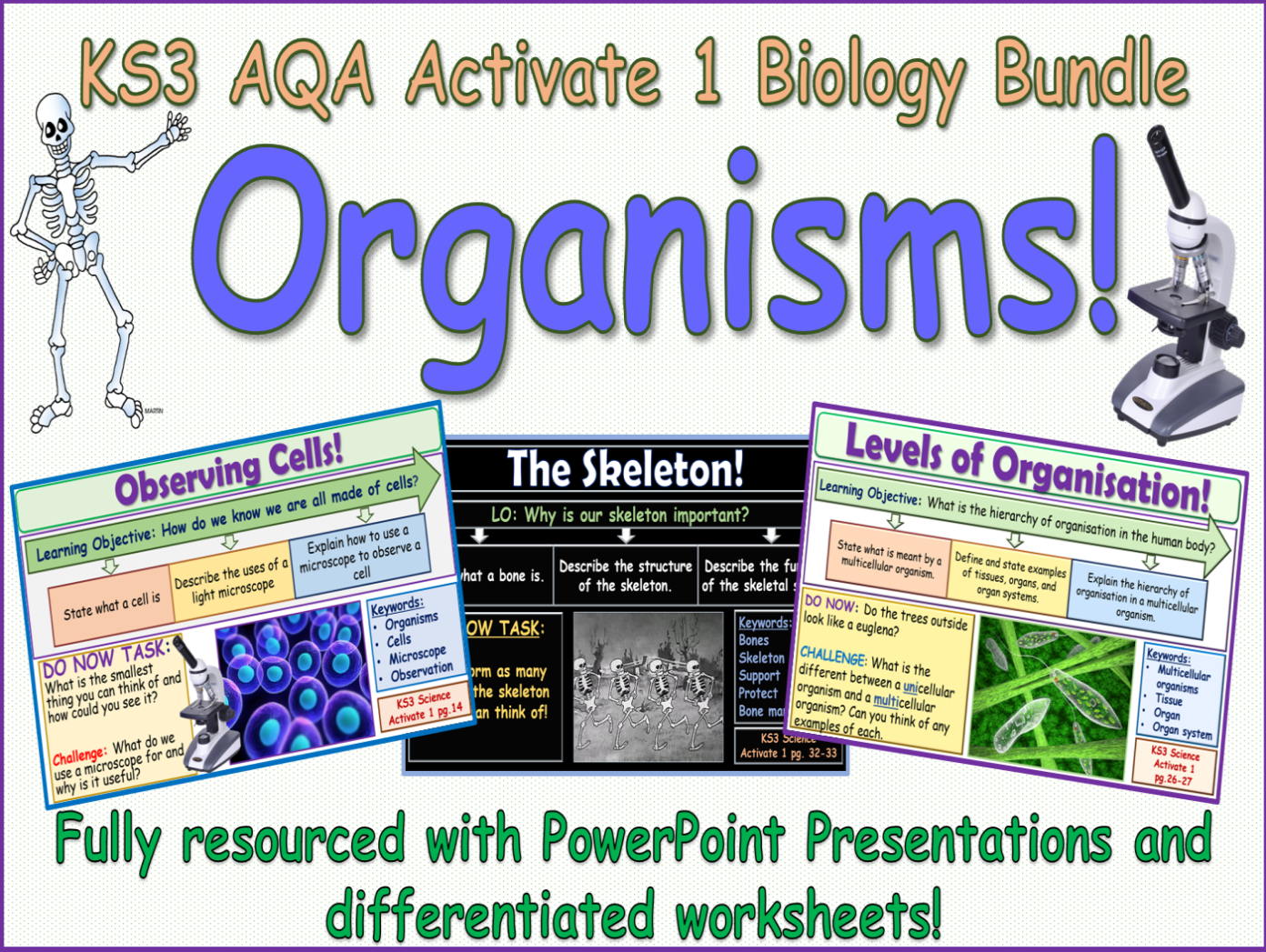 Organisms AQA Activate 1 KS3 Science Bundle | Teaching Resources