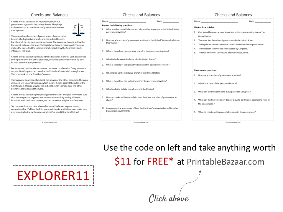 Checks And Balances Worksheet Pdf Checksand Balances Reading