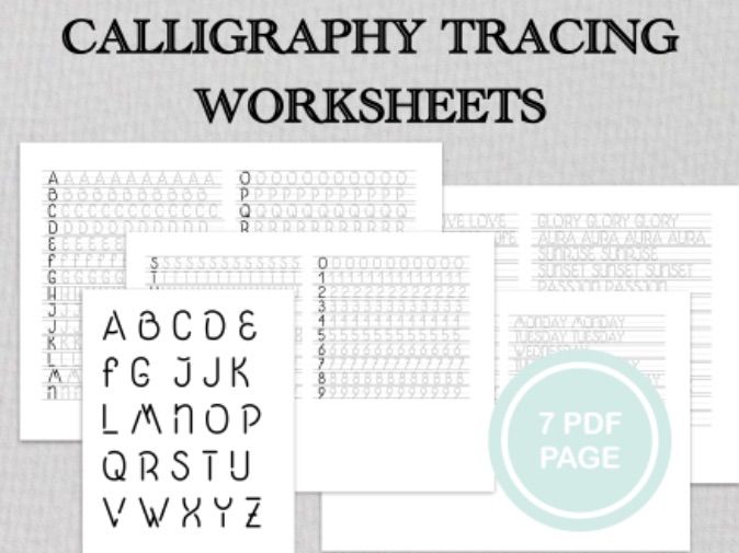 Calligraphy Tracing Worksheets | Teaching Resources