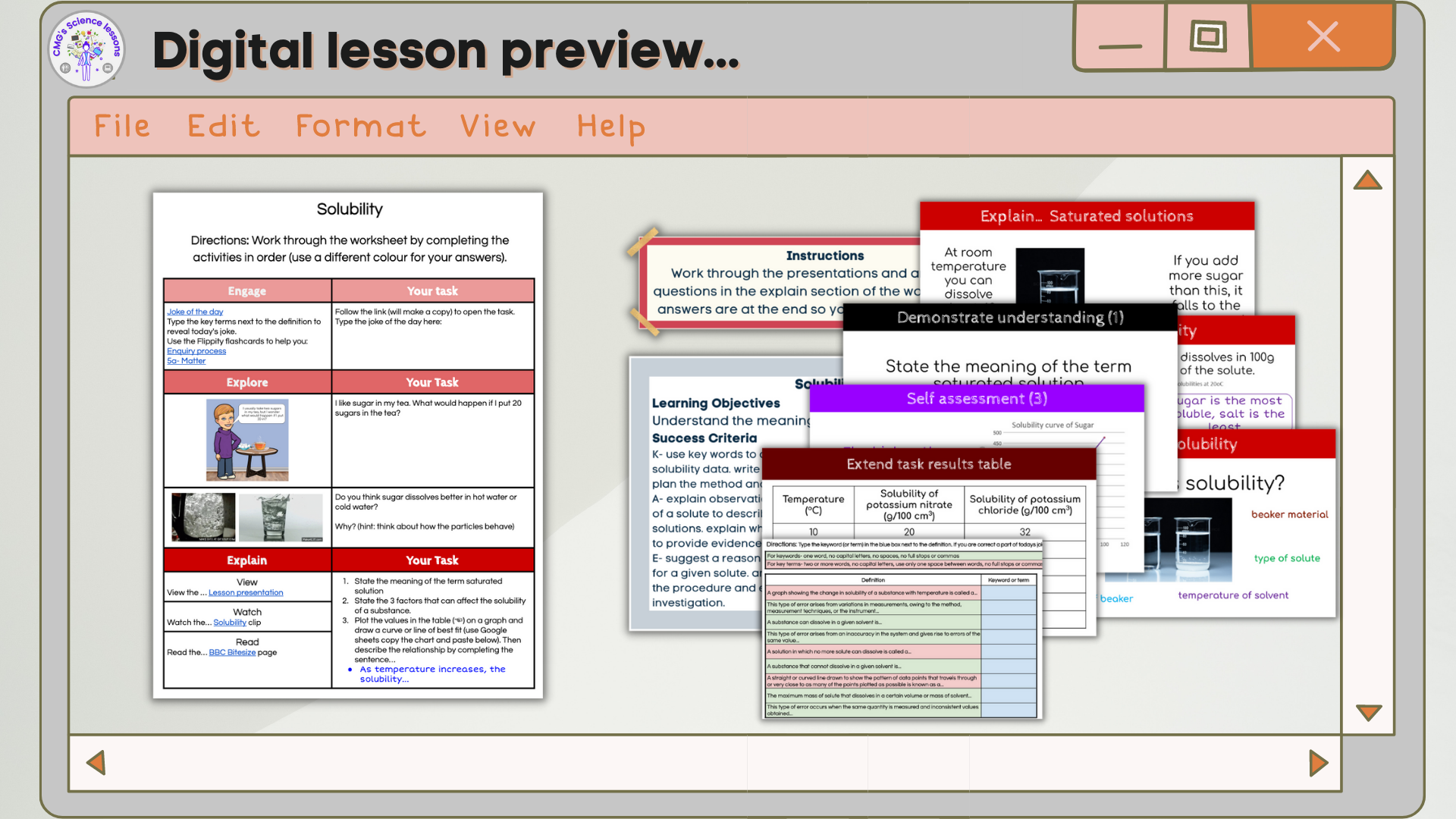 Solubility Distance learning | Teaching Resources