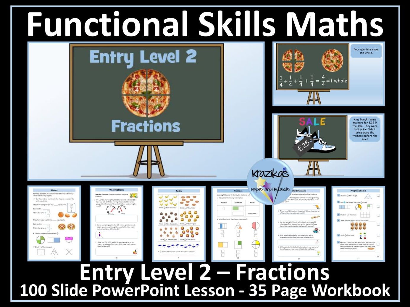 fractions-functional-skills-maths-entry-level-2-teaching-resources