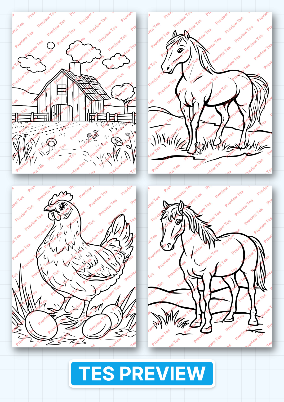 Farm Animals Colouring Pages - Horses Pigs Cows Chickens Sheets | Fun ...