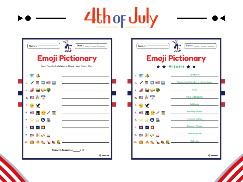 4th of July Emojis Pictionary Game : Celebrate the spirit of ...