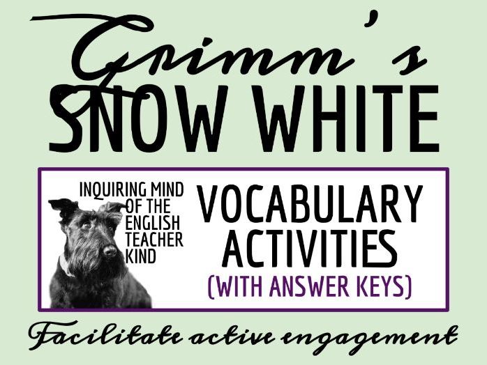 "Snow White and the Seven Dwarfs" Vocabulary Activities (Grimm's Fairy ...