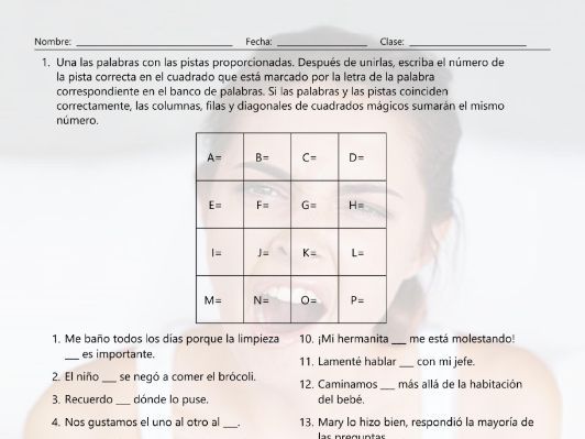 Adverbs Magic Square Spanish Worksheet | Teaching Resources