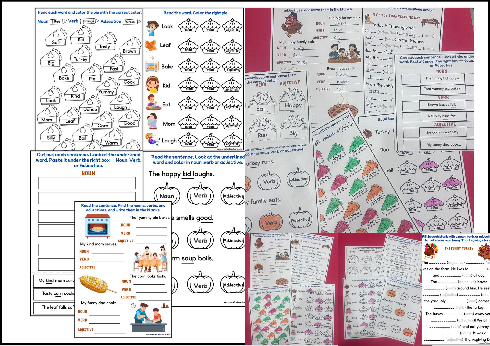 Fall Thanksgiving Mad Libs With Nouns Verbs and Adjectives | Mad Lib ...