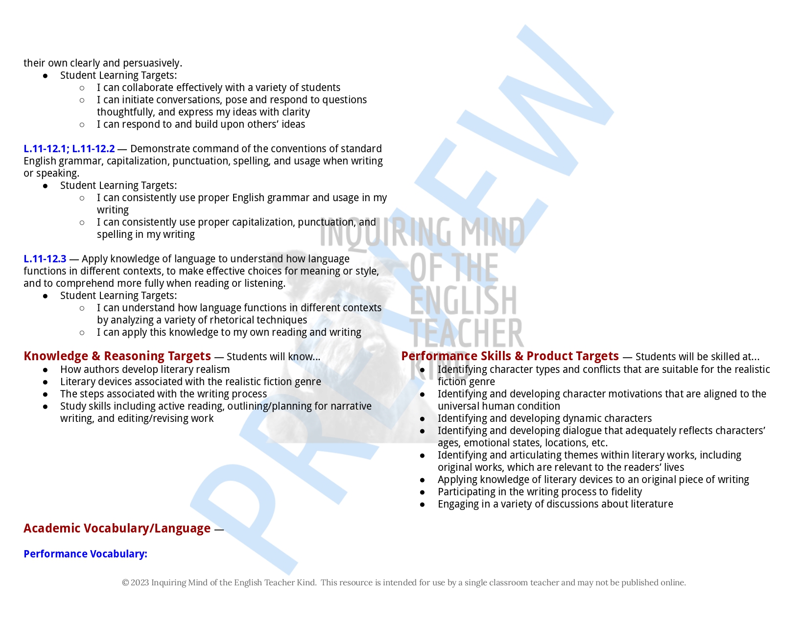 High School Creative Writing Unit Plan For Realistic Fiction Teaching