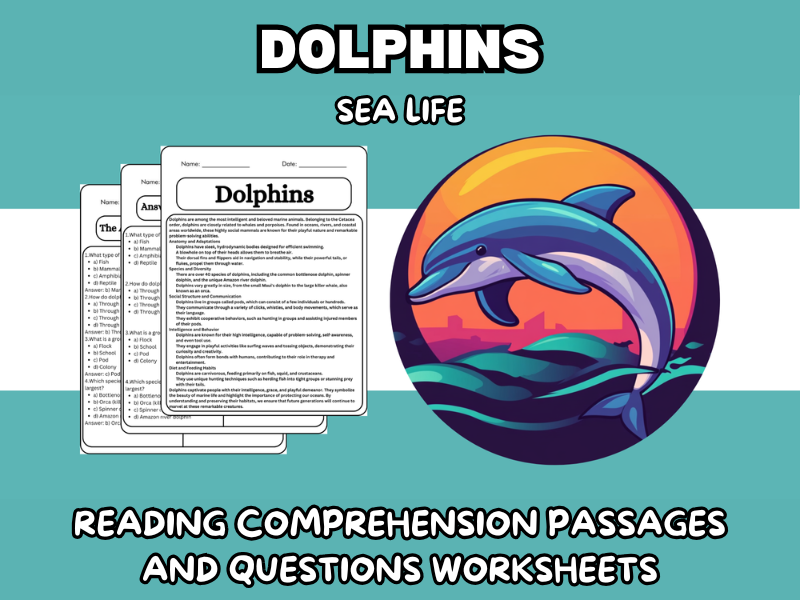 Dolphins - Sea Life Reading Comprehension Passages & Questions ...