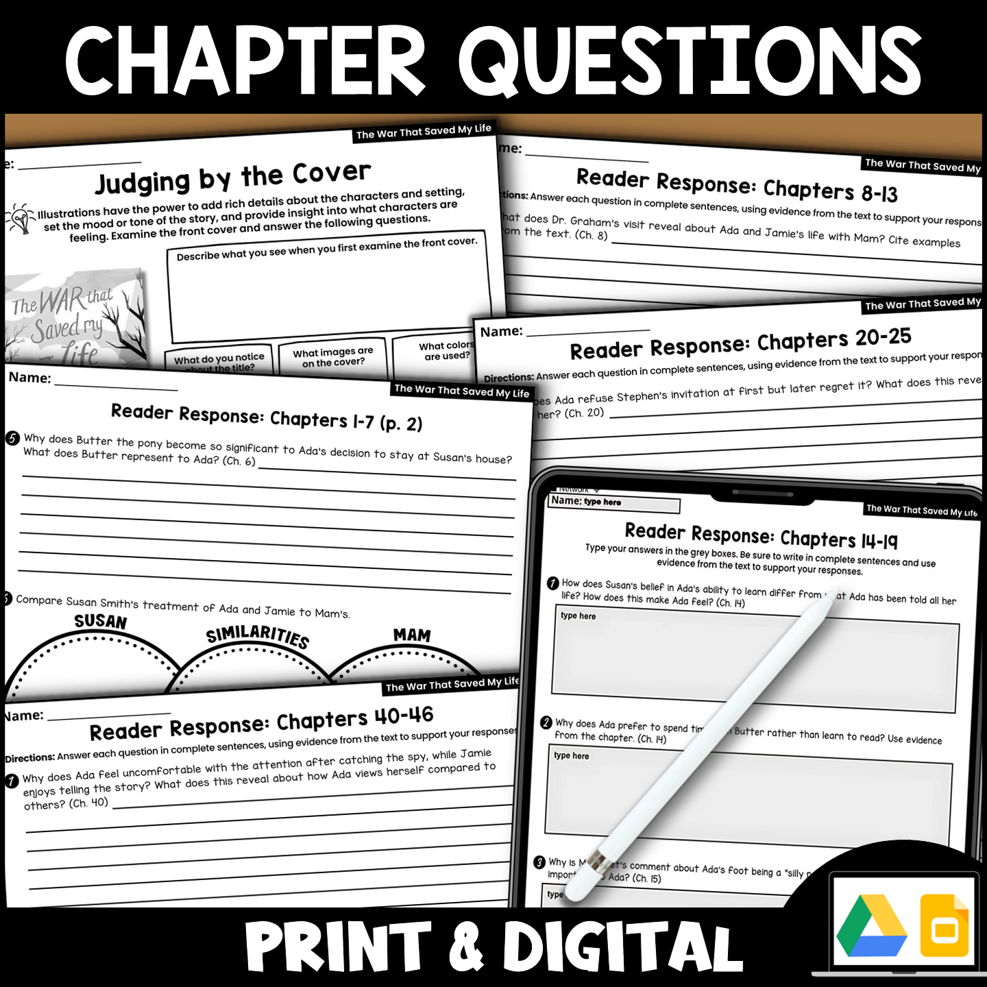 The War That Saved My Life | Reader Response Questions & Graphic ...