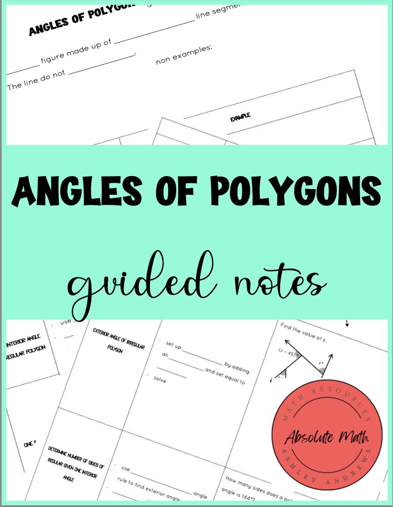Angles of Polygons Guided Notes | Teaching Resources
