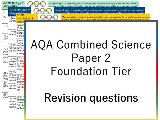 Combined Sci Paper 2 Foundation questions | Teaching Resources