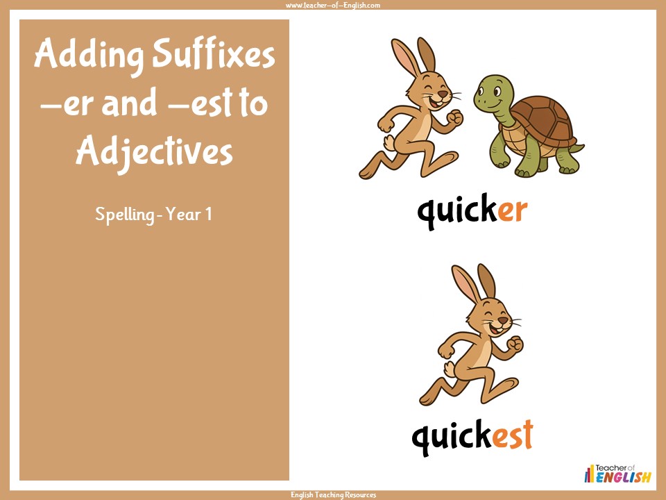 Adding Suffixes -er and -est to Adjectives - Year 1 Spelling | Teaching ...