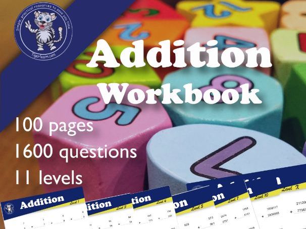 Addition Practice Workbook 1600 Questions Increasing Difficulty 