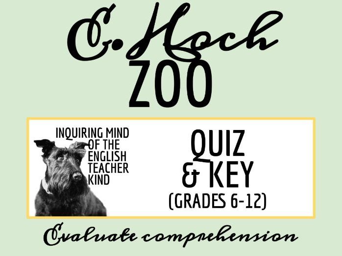 "Zoo" by Edward Hoch Quiz and Answer Key (Science Fiction Short Story ...