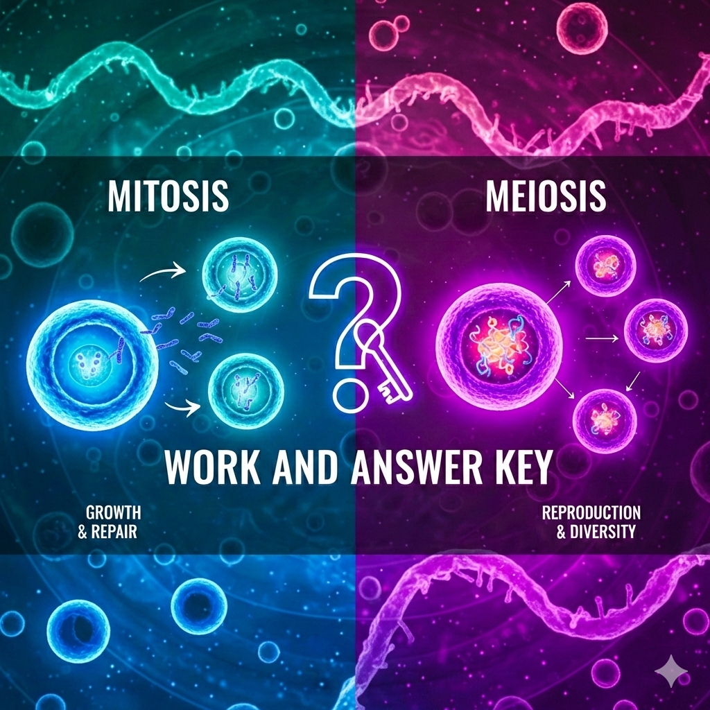 Mitosis and Meiosis Worksheet - High School Biology | Teaching Resources