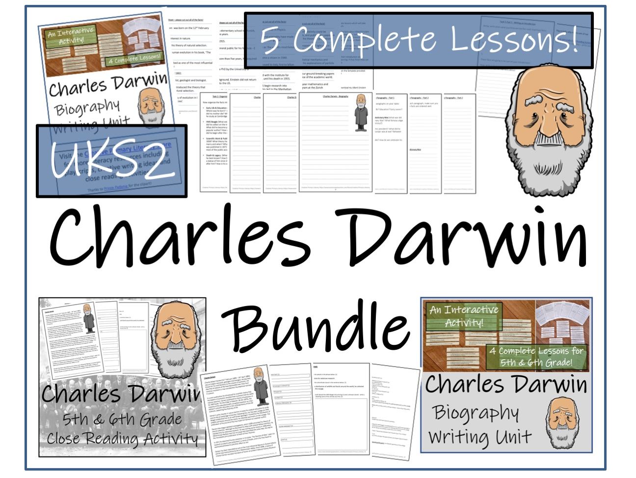 UKS2 Science - Charles Darwin Reading Comprehension & Biography Writing ...