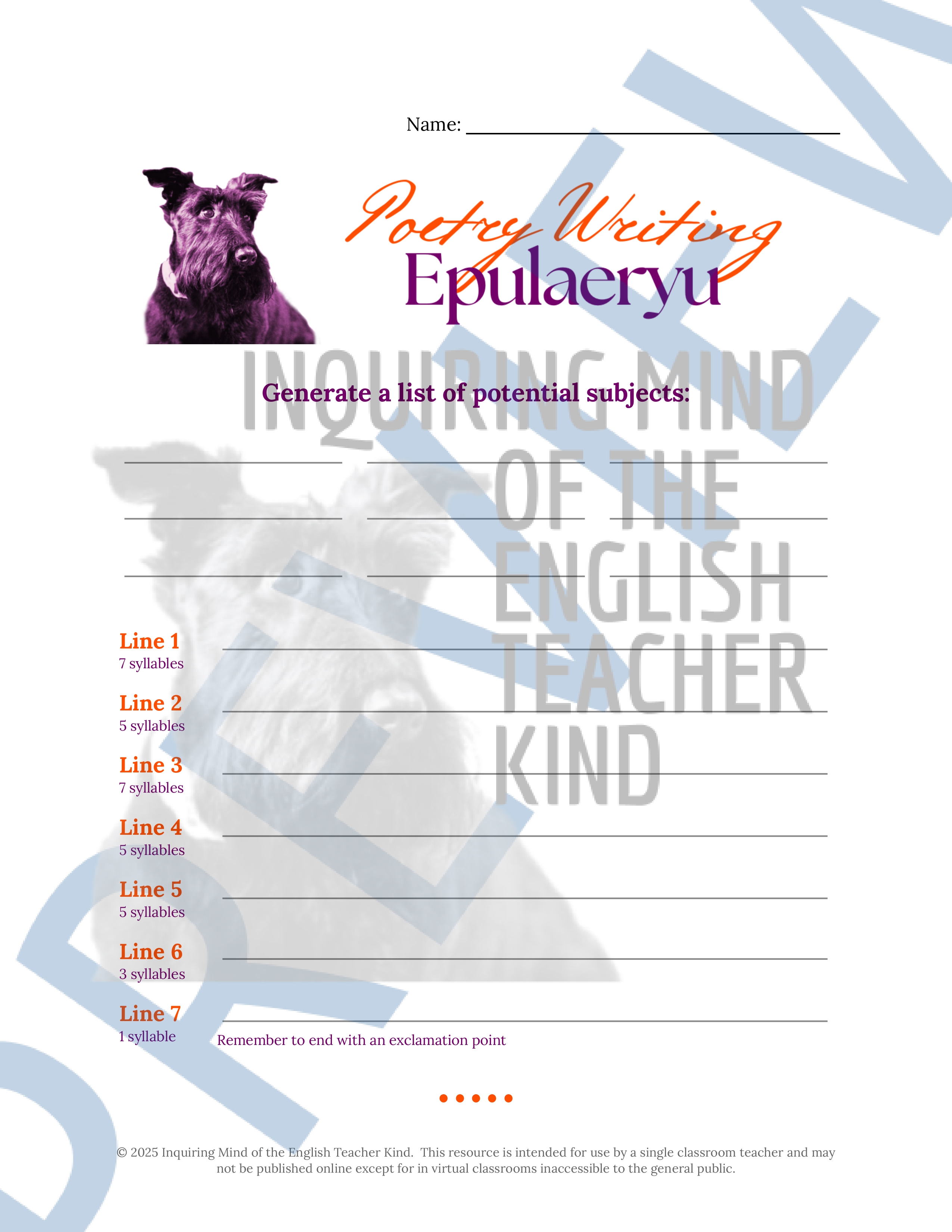 Epulaeryu Halloween Poetry Activity for Creative Writing | Teaching ...