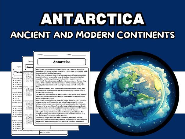 Antarctica - Ancient and Modern Continents Reading Comprehension ...
