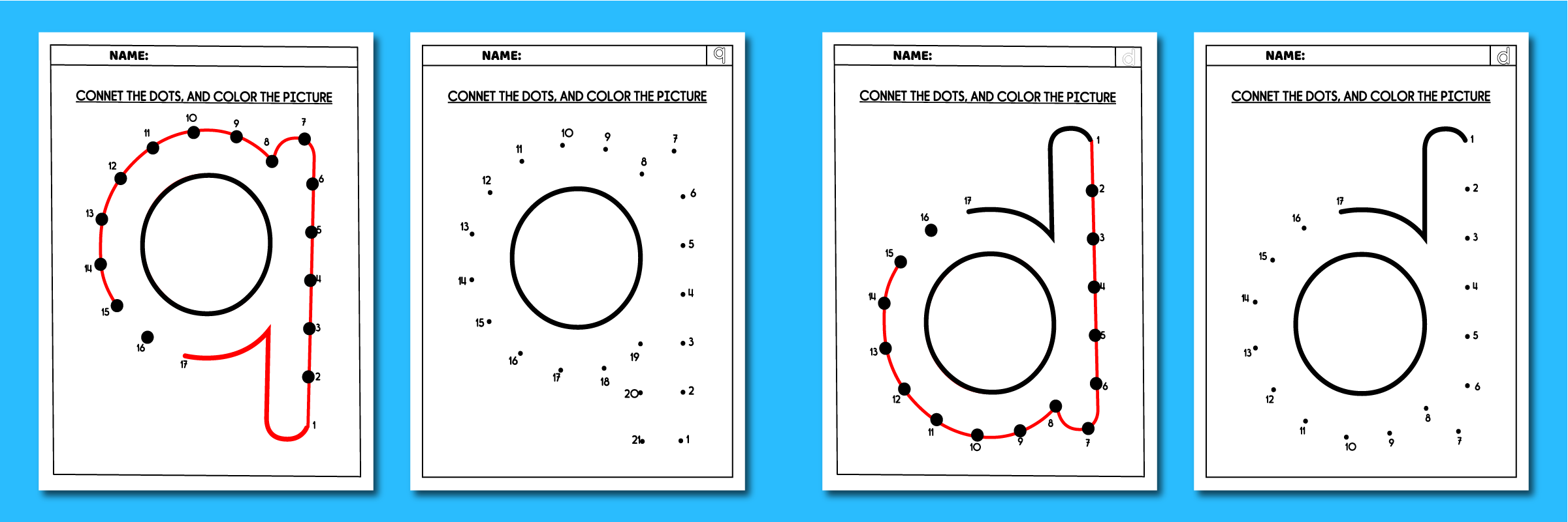 Alphabet Letters Dot To Dot 1 25 Lowercase A z Connect The Dots 