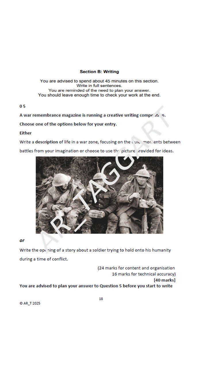 ORIGINAL AQA (2026) GCSE English Language Paper 1 | AO SA Grids | + Q5 ...