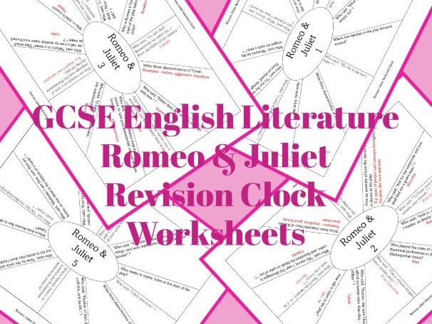 English Literature Romeo and Juliet Revision Clock Worksheets ...