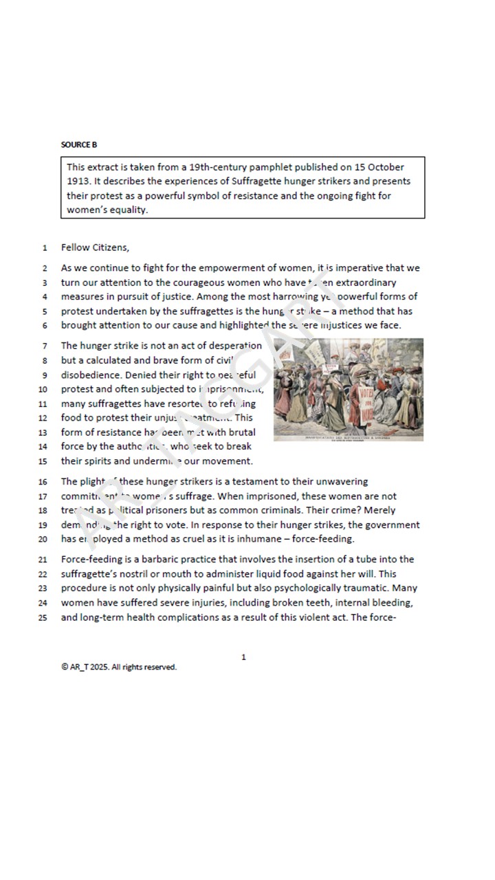 EQUALITY & SUFFRAGE - PAPER 2 | 2026 FULL MOCK | Q4 PLAN | Teaching ...