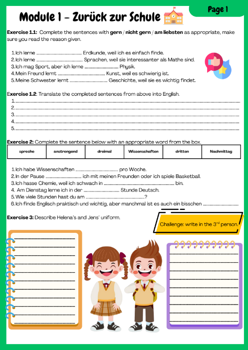 AQA NEW GCSE German - Module 1 - Zuruck zur Schule - Revision ...