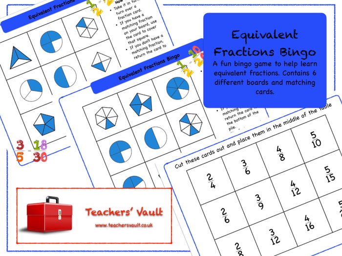Equivalent Fraction Bingo Printable Free Printable Word Searches