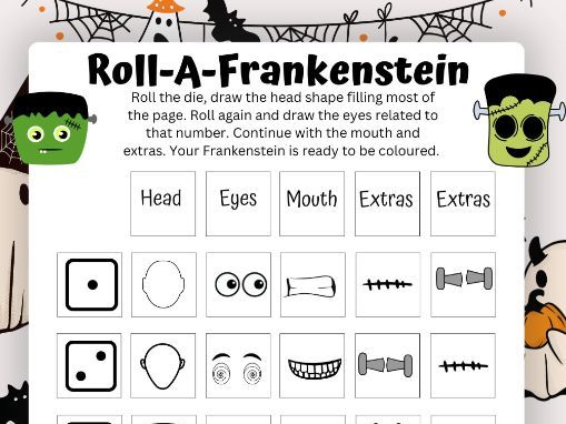 Roll-A-Frankenstein! | Fun Halloween Art Activity for Kids | Teaching ...