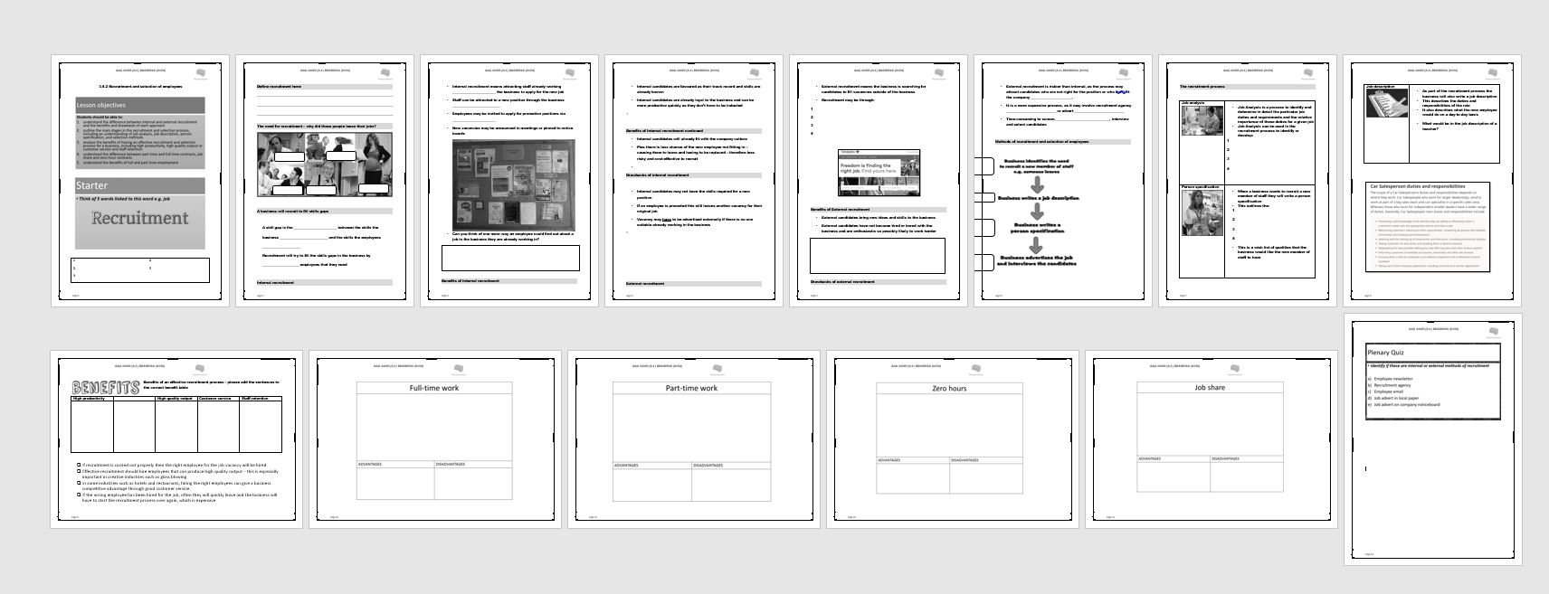 AQA GCSE Business 3.4.2 Recruitment and selection | Teaching Resources
