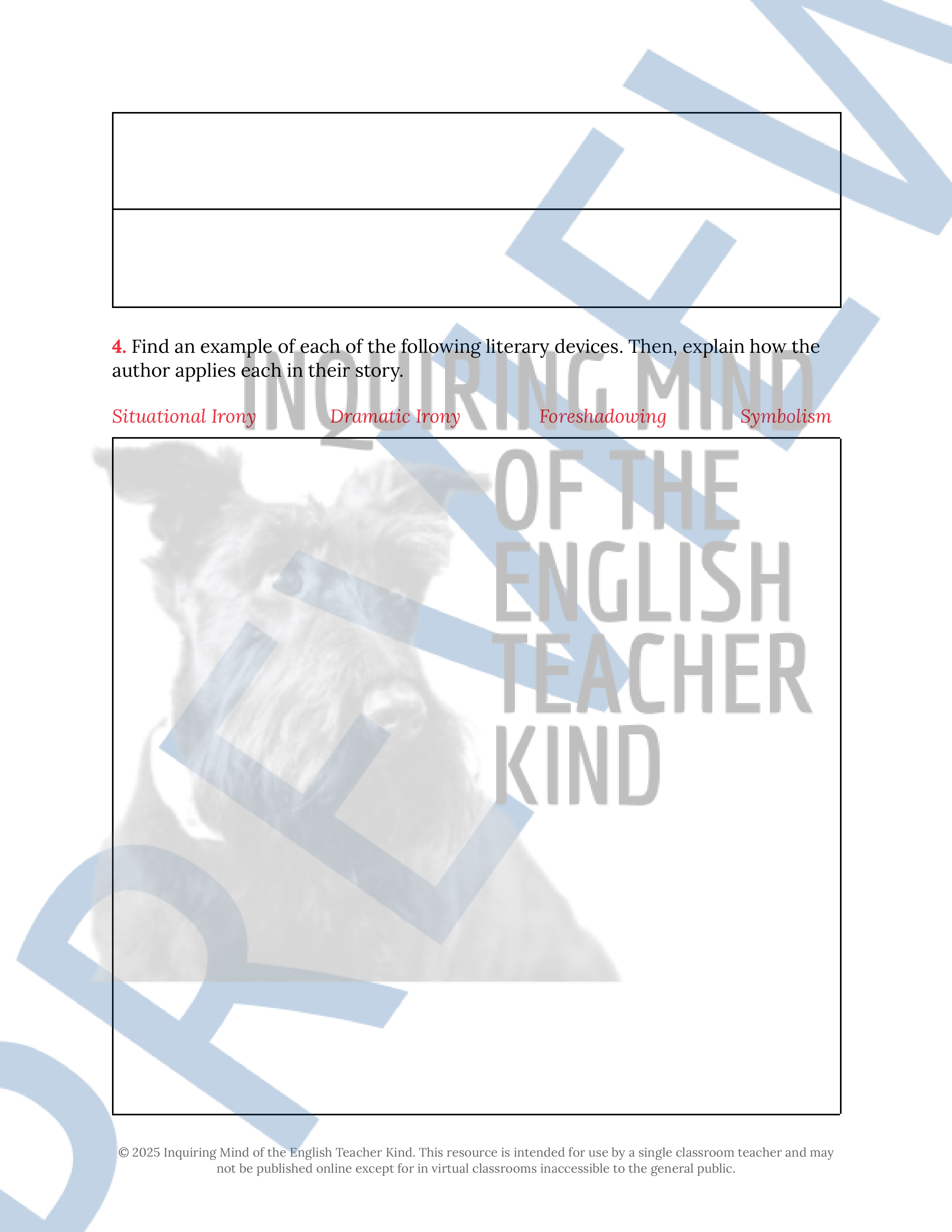 "Snow White and the Seven Dwarfs" Literary Craft Worksheet (Grimm's ...