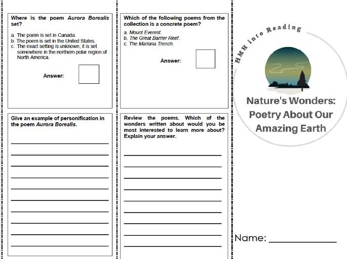 Nature's Wonders: Poetry About Our Amazing Earth - Grade 4 HMH into ...